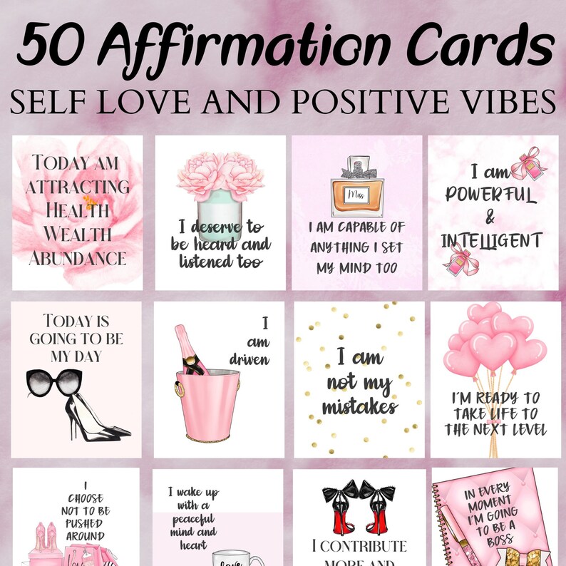 Best Positive Affirmation Card Deck Cards For Law Of Etsy