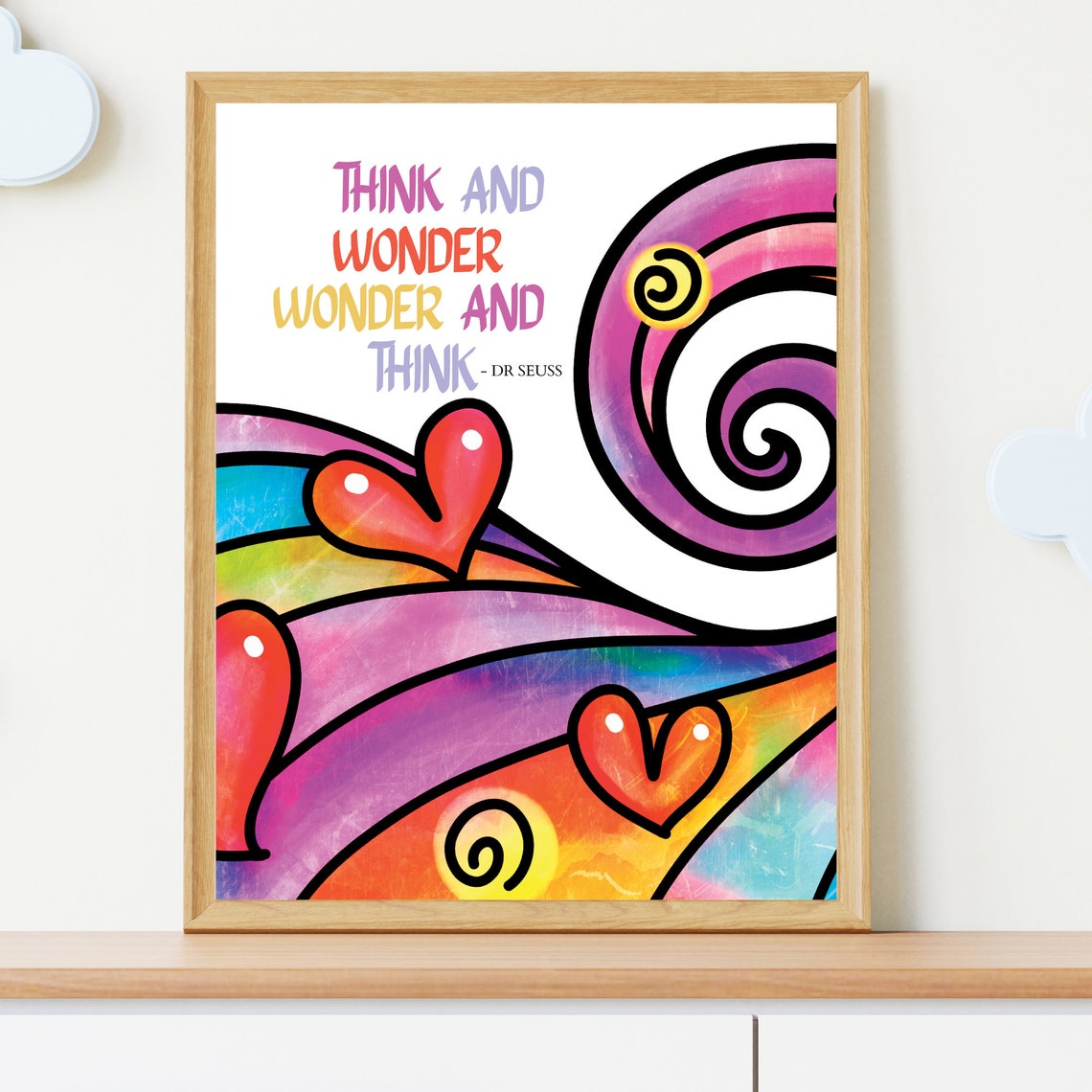 Dr Seuss Quote Wall Art. Colourful Kids or Nursery Wall Decor - Etsy