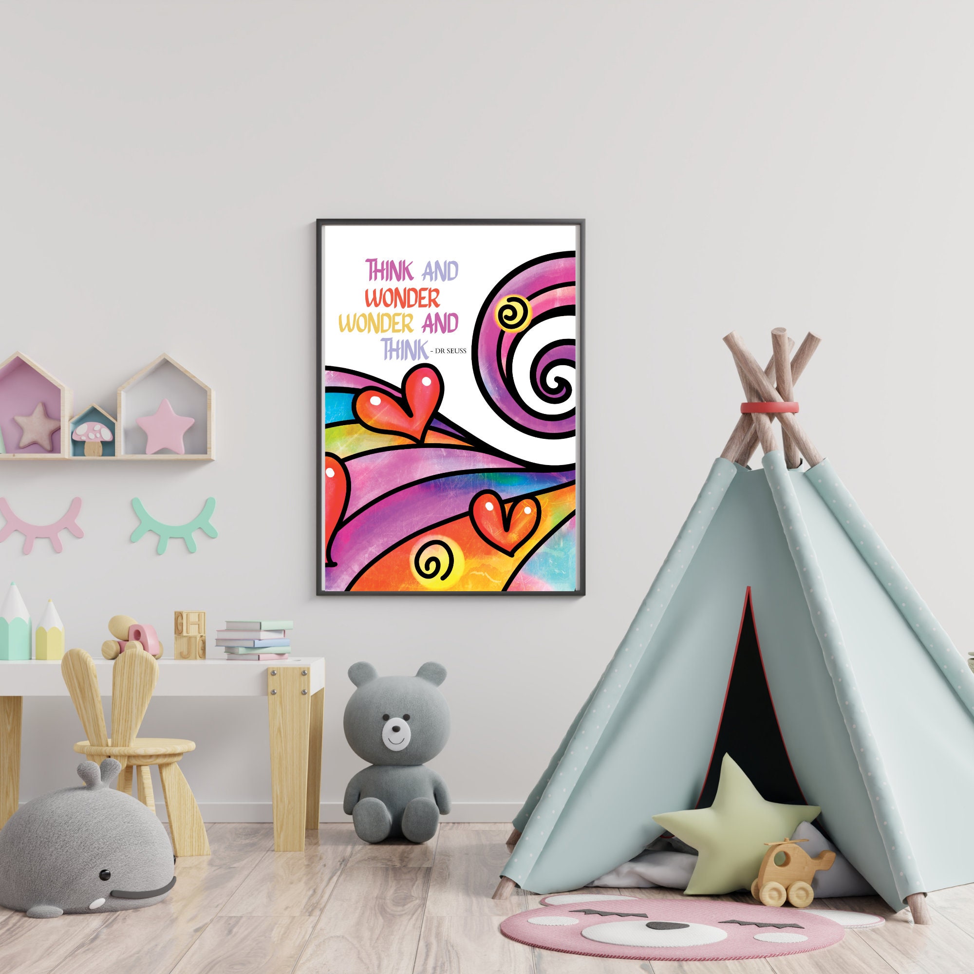 Dr Seuss Quote Wall Art. Colourful Kids or Nursery Wall Decor, Dr Suess ...