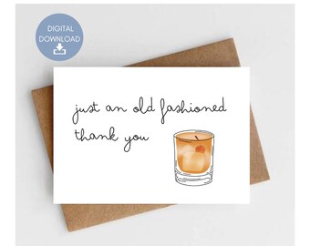 Bourbon Thank You Card - Etsy