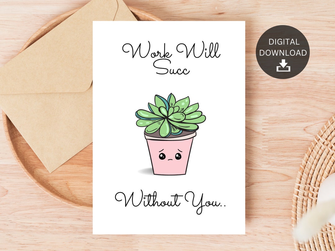 Cute Goodbye Printable Card for Leaving Co-worker, Funny Farewell ...