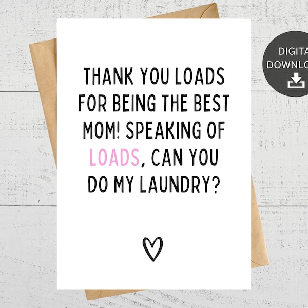 Laundry Thank You Card - Etsy