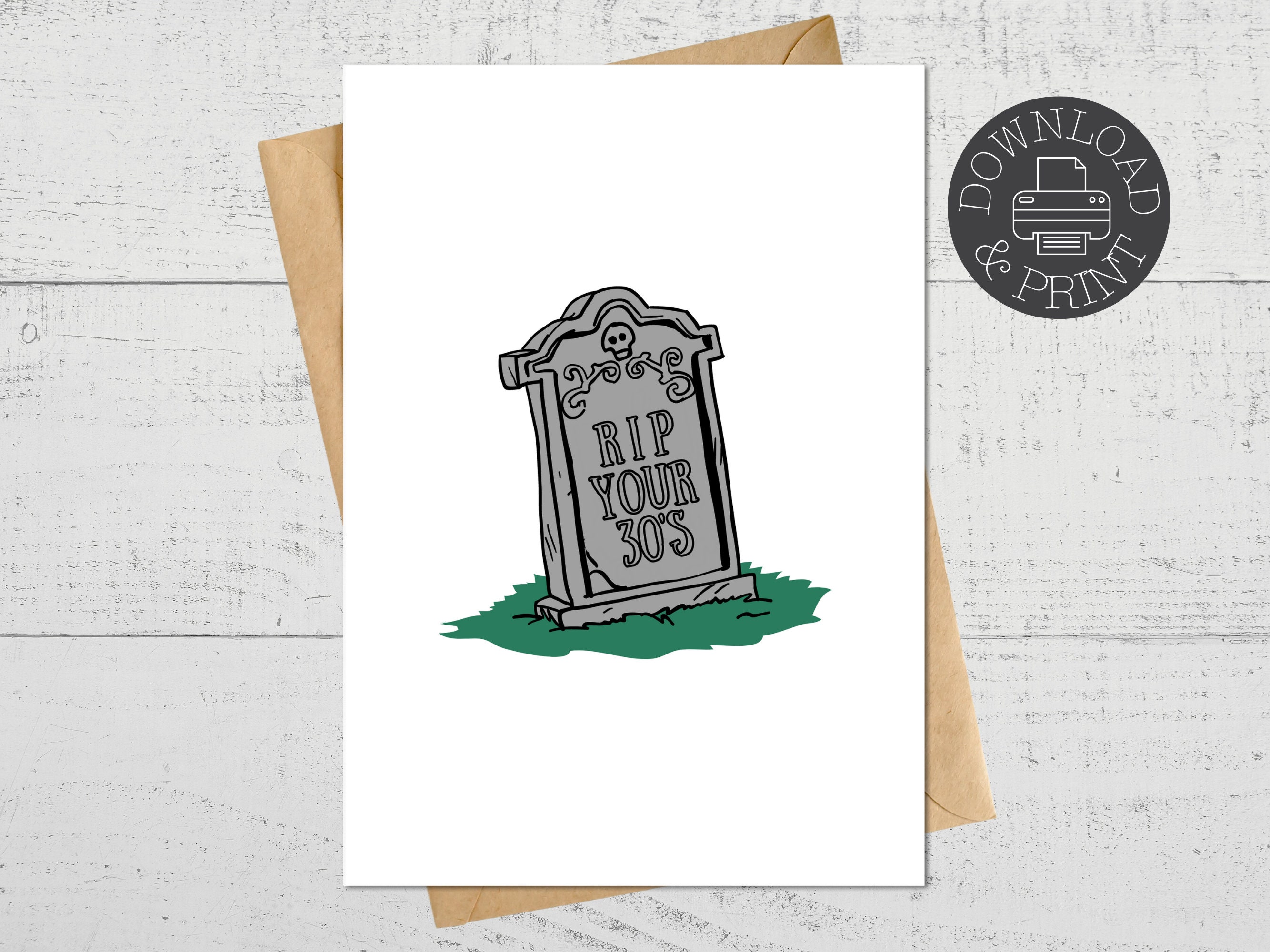 Funny Printable 40th Birthday Card, RIP 30's Card for Friend, Instant ...