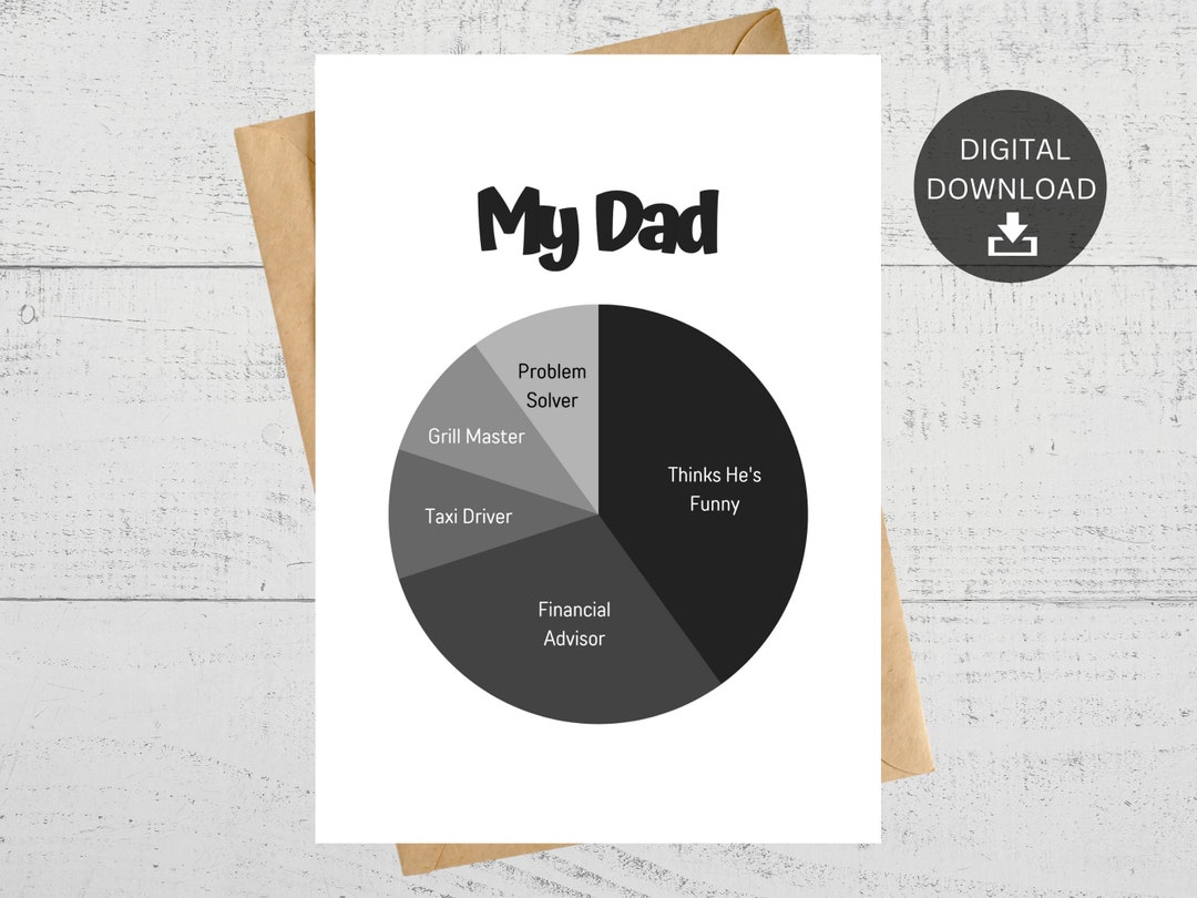 My Dad Funny Pie Chart Printable Father's Day Card, for Birthday ...