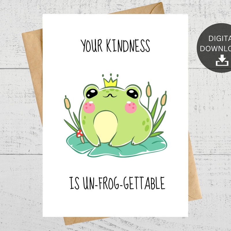 Frog Thank You Card - Etsy