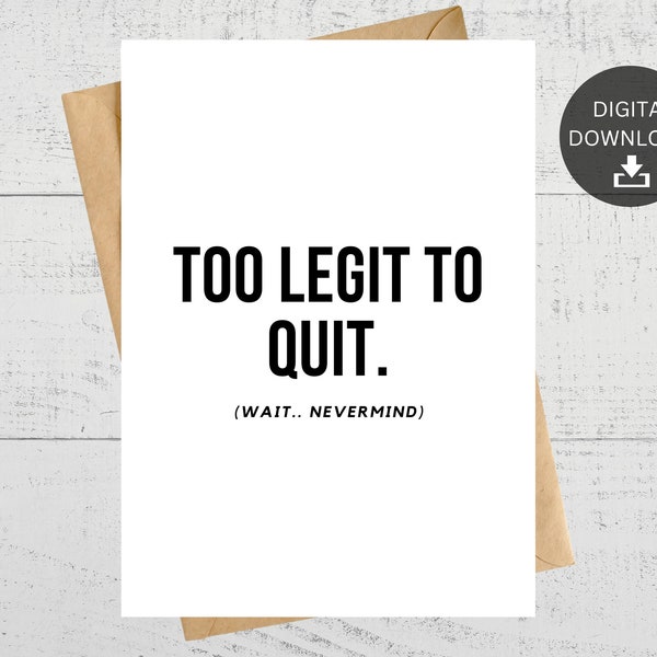 I Quit Card - Etsy
