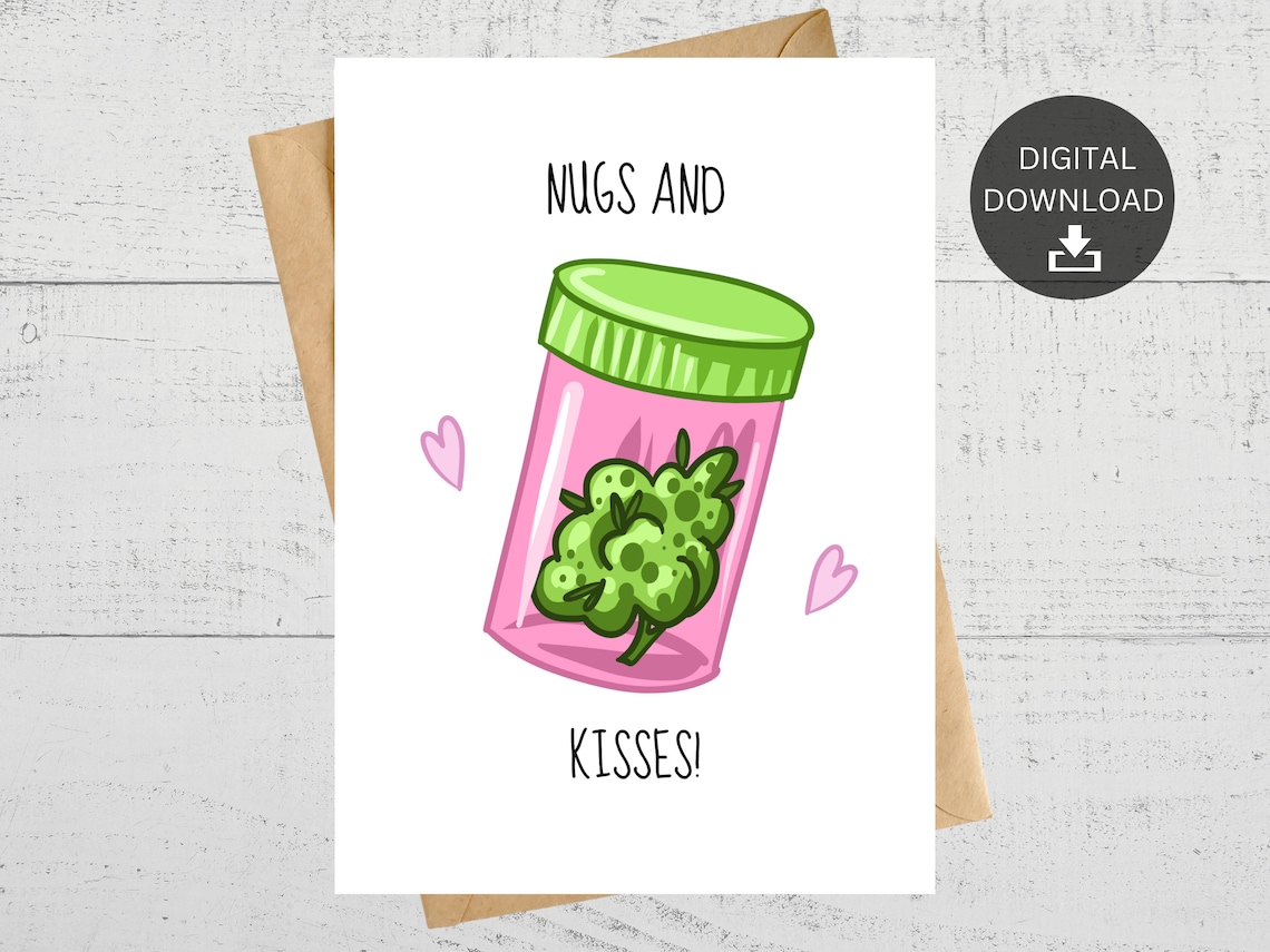 Nugs and Kisses, Printable Card, for Birthday, for Anniversary ...