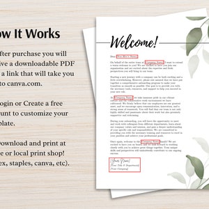 New Employee Welcome Letter, Fully Editable Canva Template, Instant ...