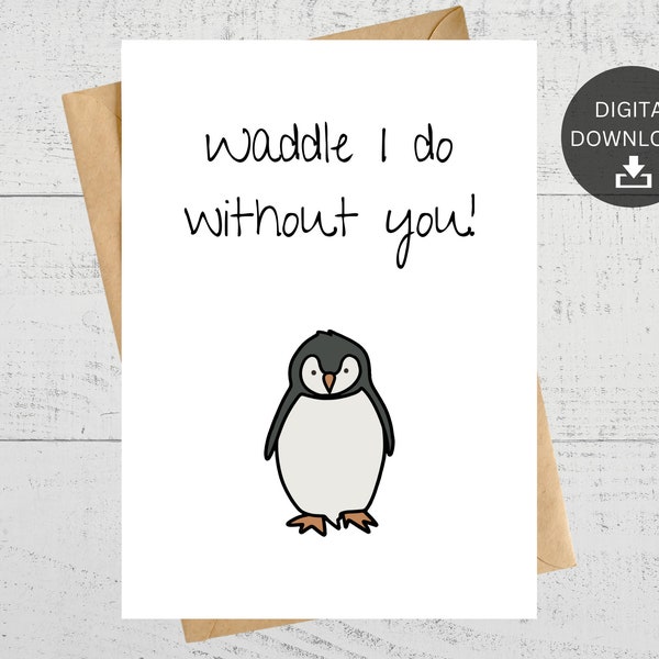 Penguin Pun Card - Etsy