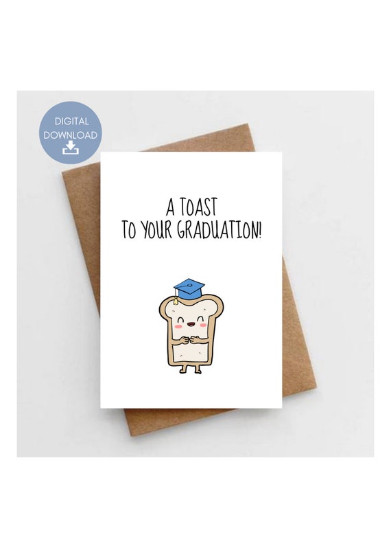 A Toast to Your Graduation Printable Graduation Card Instant | Etsy