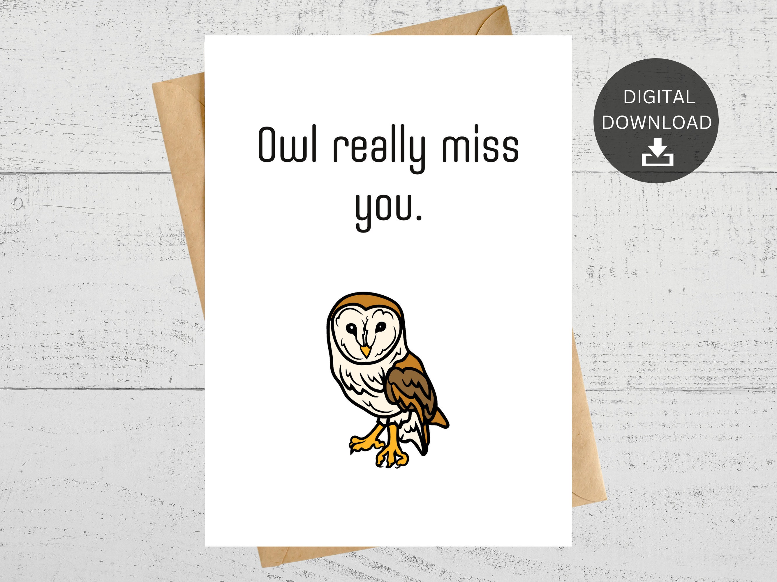 Owl Really Miss You, Printable Card, Instant Digital Download - Etsy