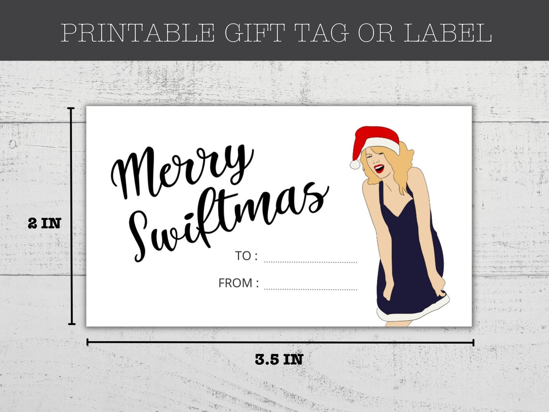 Merry Swiftmas Gift Tag, Taylor Swift Small Cards or Label, for Co ...