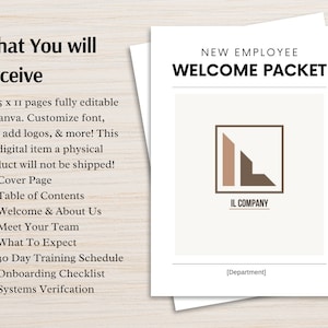 New Employee Welcome Packet Editable Canva Template, for New Hire ...