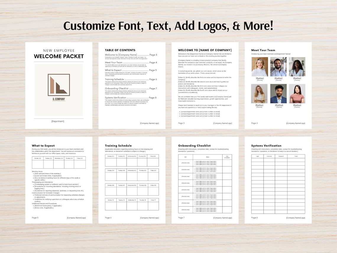 New Employee Welcome Packet Editable Canva Template, for New Hire ...