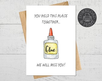 Coworker Goodbye Card Last Day Card Funny Goodbye Hand Lettered Card ...