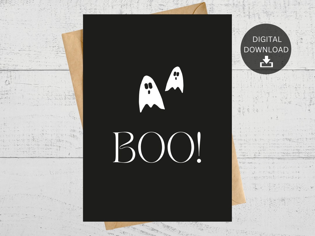 Boo! Printable Halloween Card, Instant Digital Download - Etsy