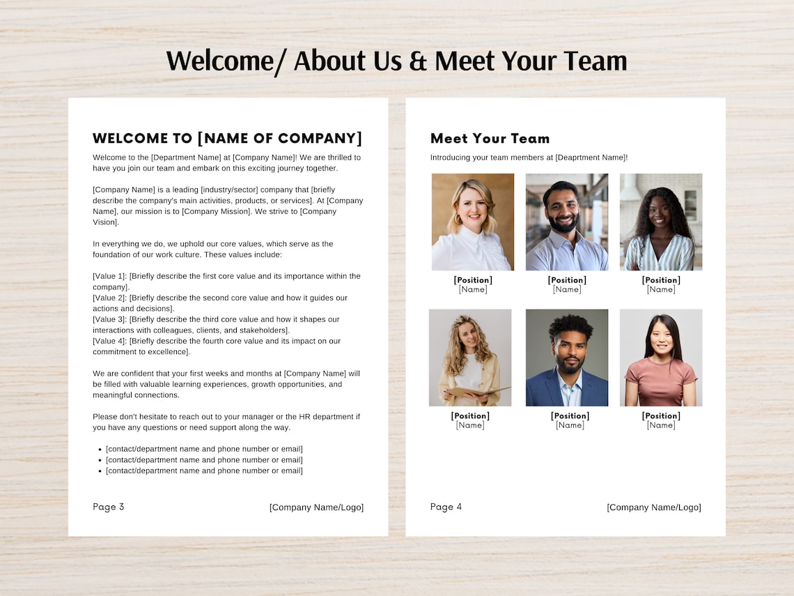 New Employee Welcome Packet Editable Canva Template, for New Hire, Professional Onboarding ...