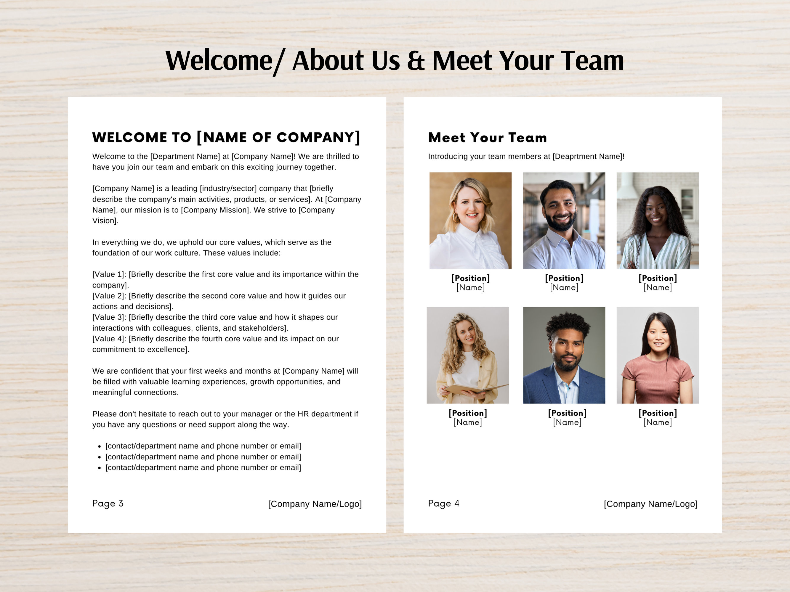 New Employee Welcome Packet Editable Canva Template, for New Hire ...