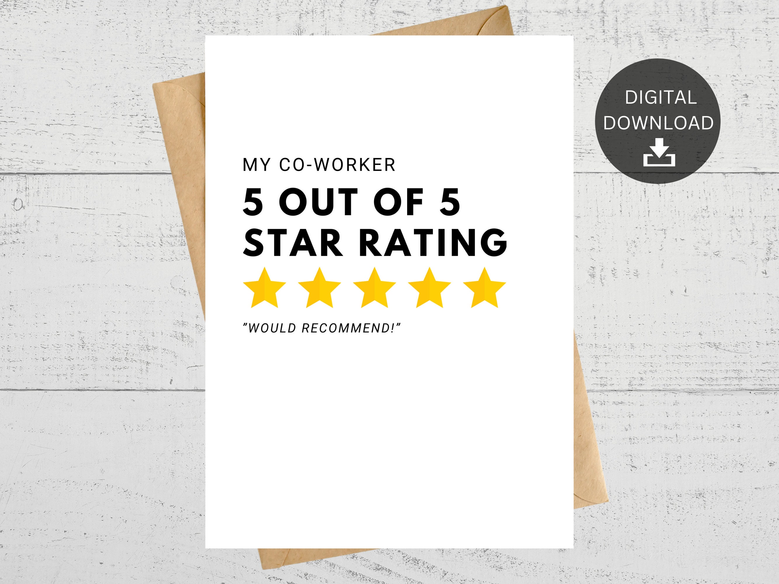 Printable Thank You Card for Co-worker, Funny Co-worker Appreciation ...