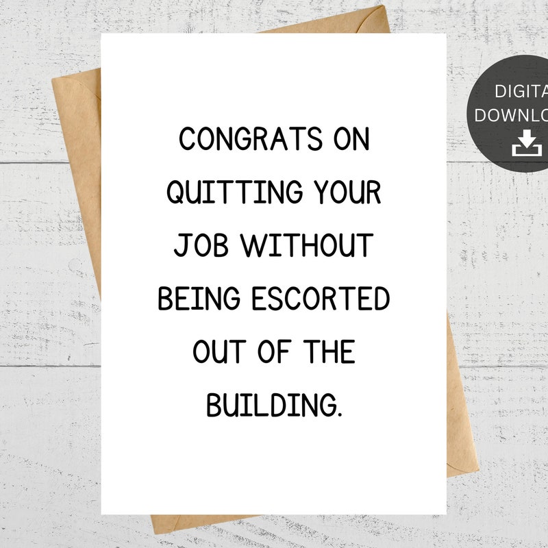 Quitting Job Card - Etsy