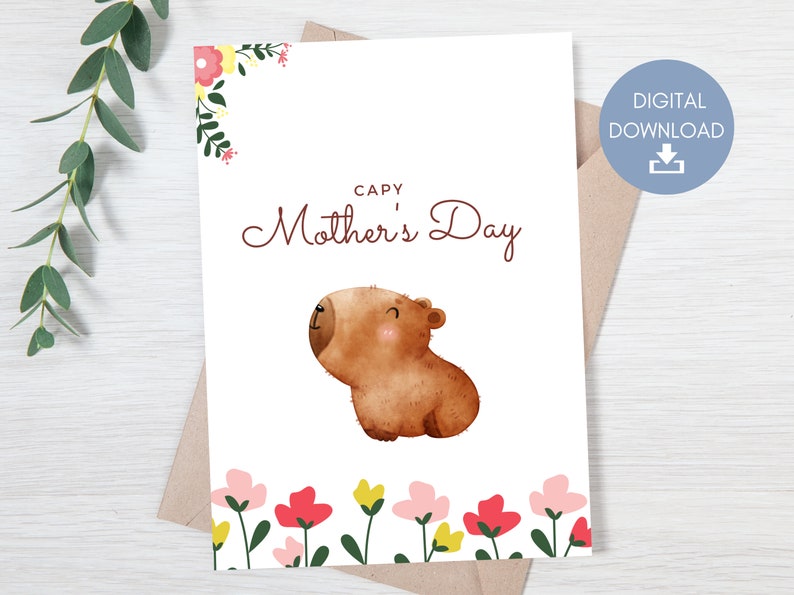 Capy Mother's Day Printable Capybara Mother's Day - Etsy