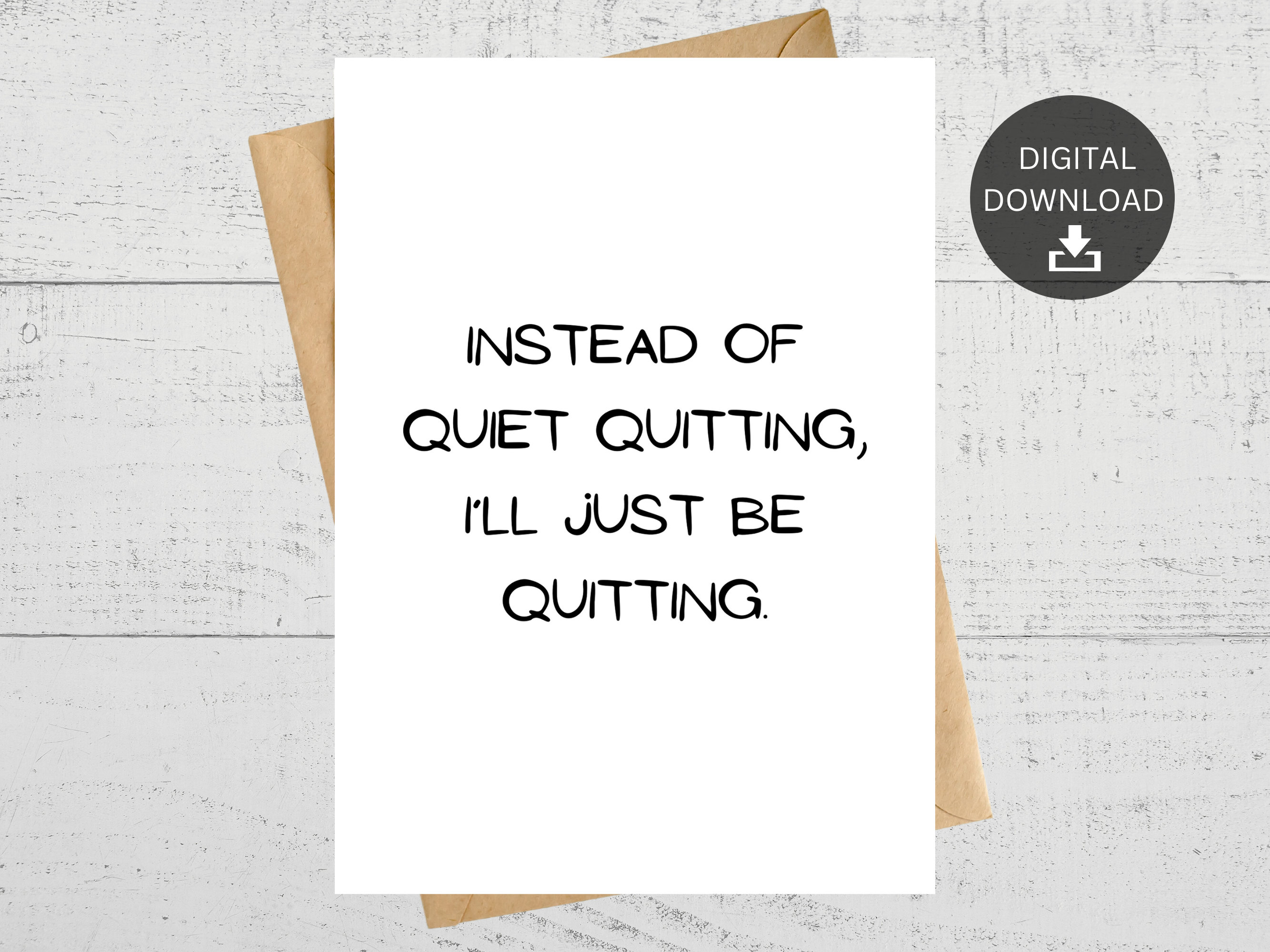 Printable Two Weeks Notice Card, Funny Resignation, for Boss, Instant ...