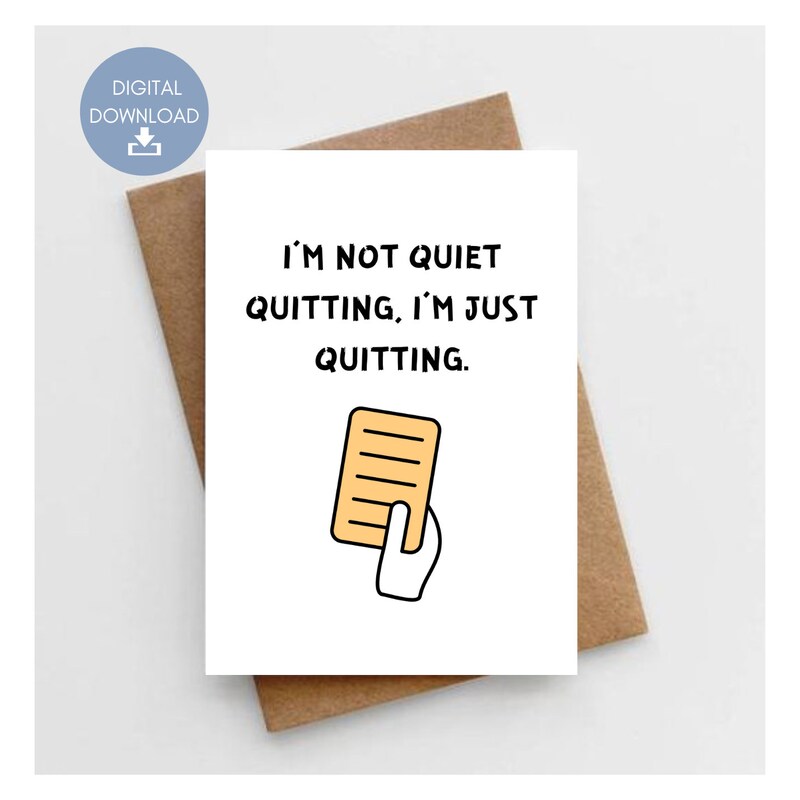 I Quit Card - Etsy