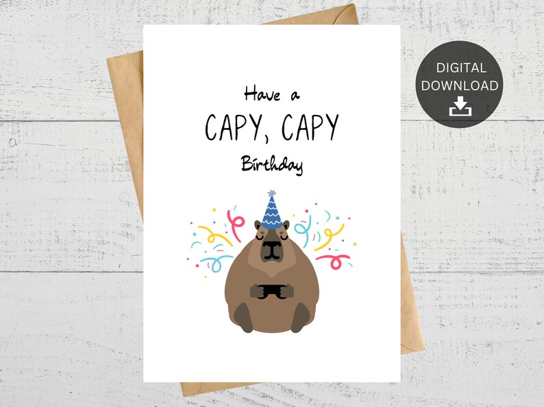 Have a Capy Capy Birthday Printable Capybara Birthday Card - Etsy