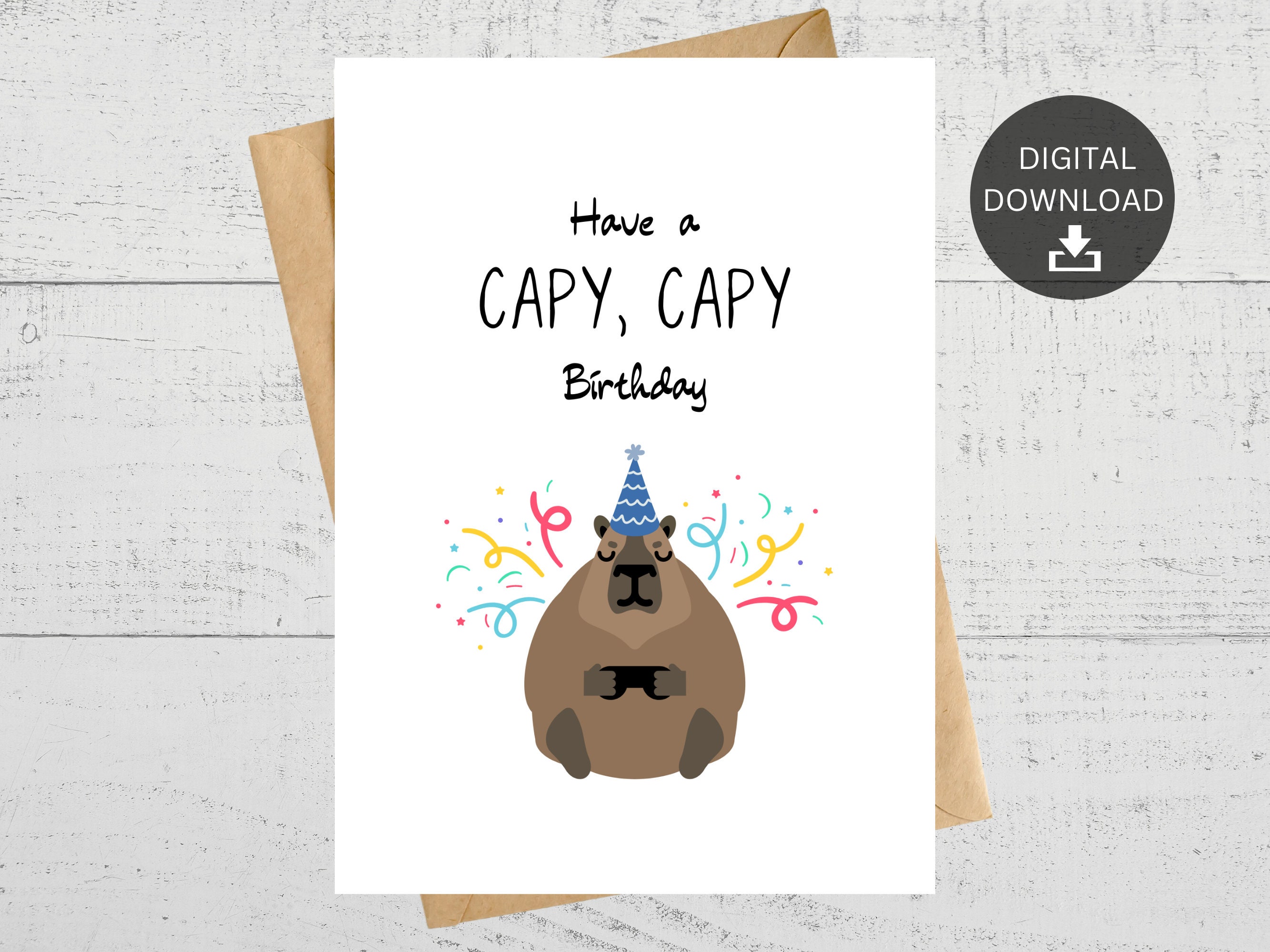 Have a Capy Capy Birthday Printable Capybara Birthday Card - Etsy