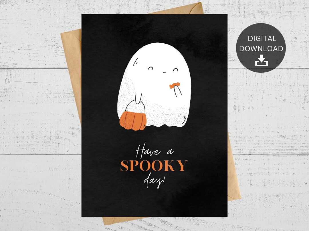 Have A Spooky Day, Printable Halloween Card, Instant Digital - Etsy