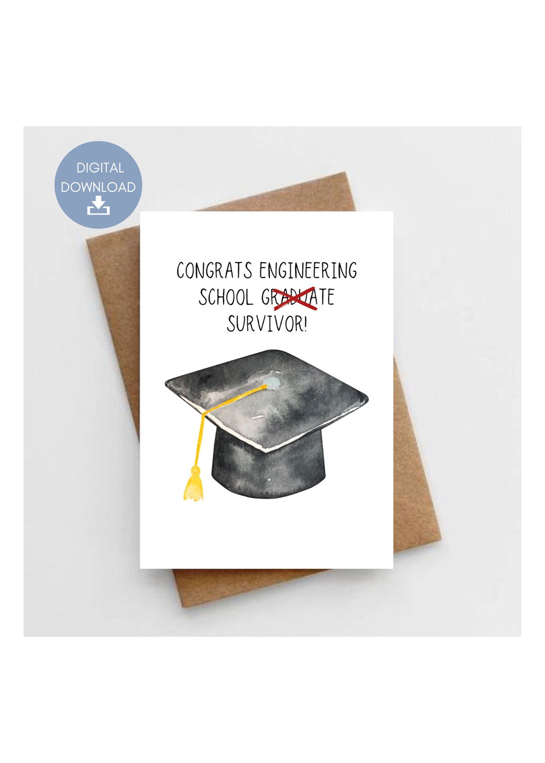 Congrats Engineering School Survivor Funny Printable - Etsy