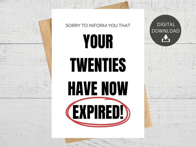 Sorry to Inform You That Your Twenties Have Expired, Printable 30th ...
