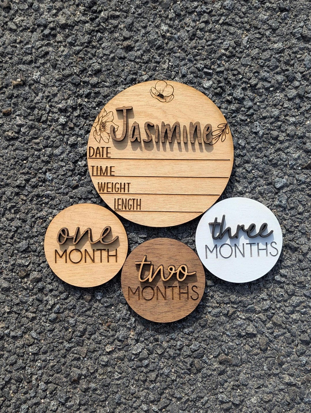 Personalized Baby Birth Stat Sign & Milestone Markers - Custom Engraved ...
