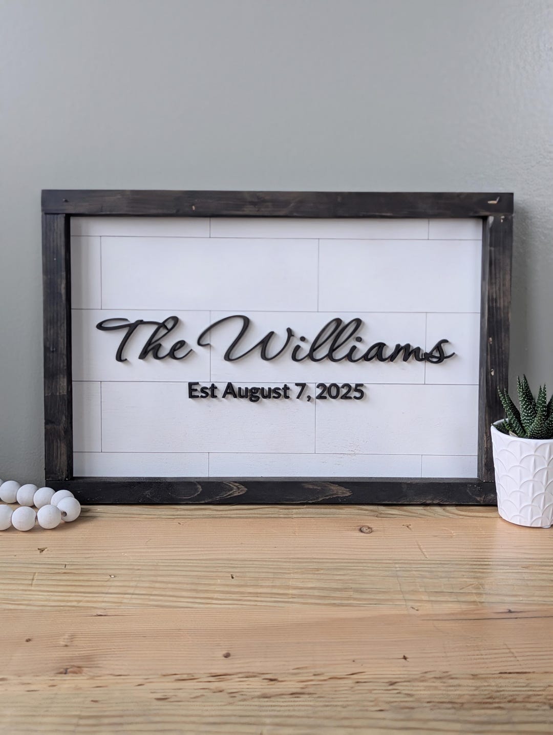 Custom Wood Sign - Personalized Family Sign - Last Name Circle Sign ...