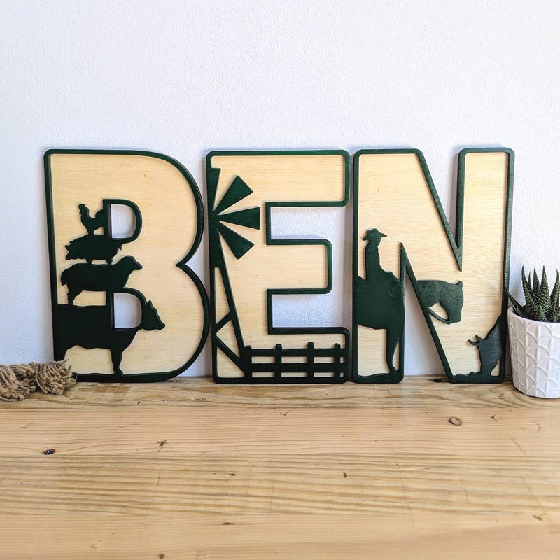 Farmhouse Letters - Etsy