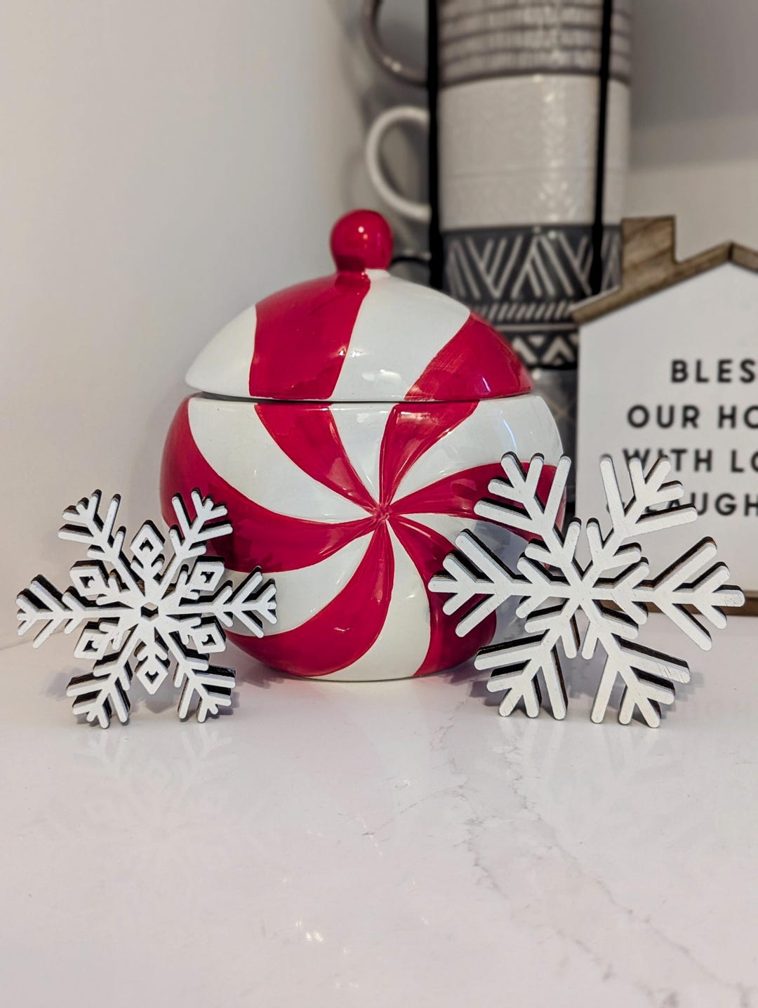 Snowflake Decor - Christmas Decor - Snowflake Tabletop Decor - Self ...