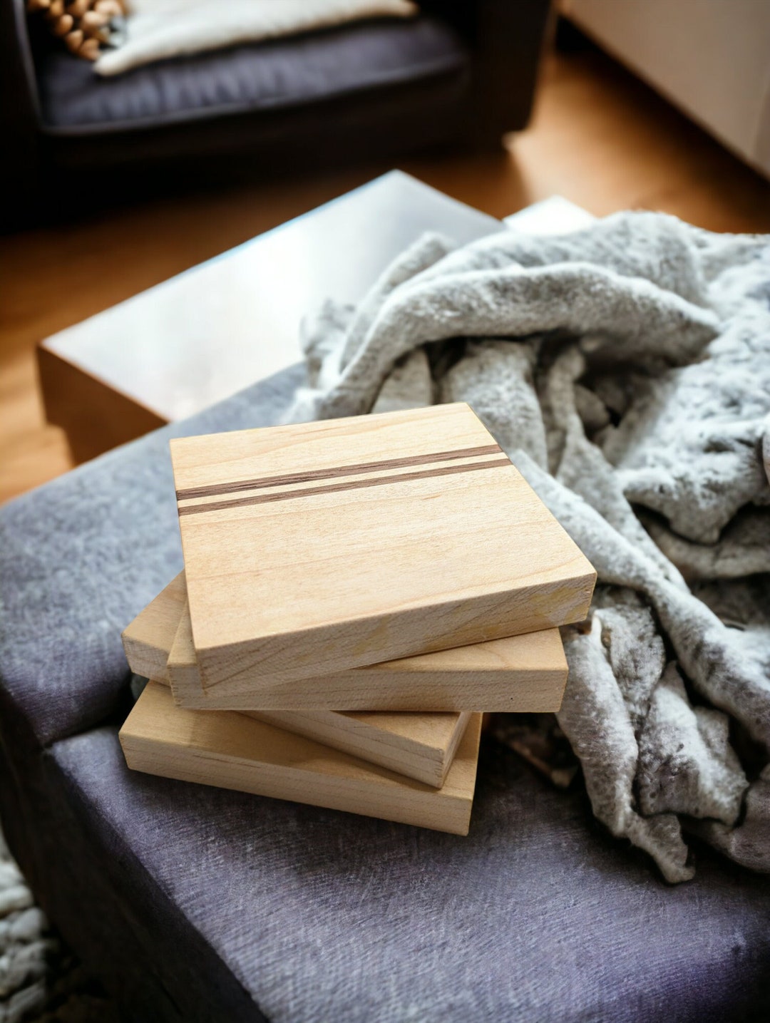 Handcrafted Maple/walnut Coasters - Etsy