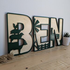 Farmhouse Alphabet Letters – Laser Cut Wooden Letters With Farm Scene ...