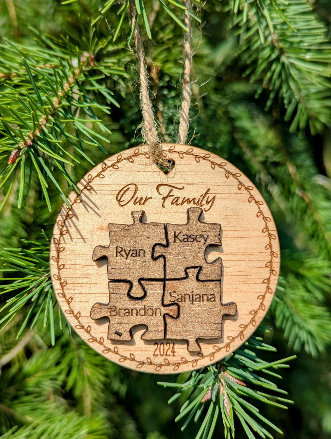Custom Family Puzzle Christmas Ornament - Personalized Puzzle Ornament ...