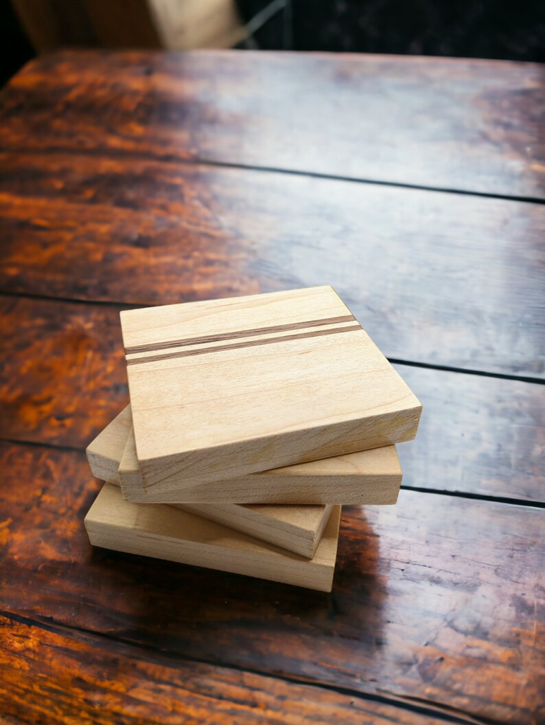 Handcrafted Maple/walnut Coasters - Etsy