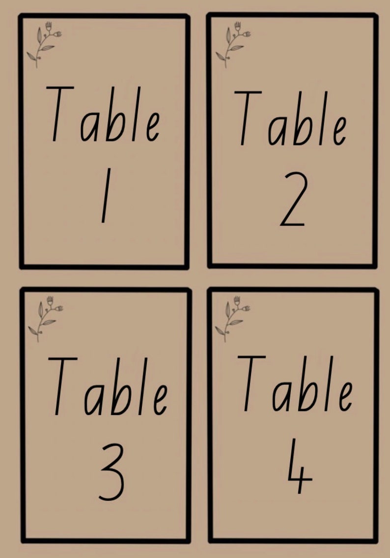 Classroom Table Numbers Flowering Gum - Etsy