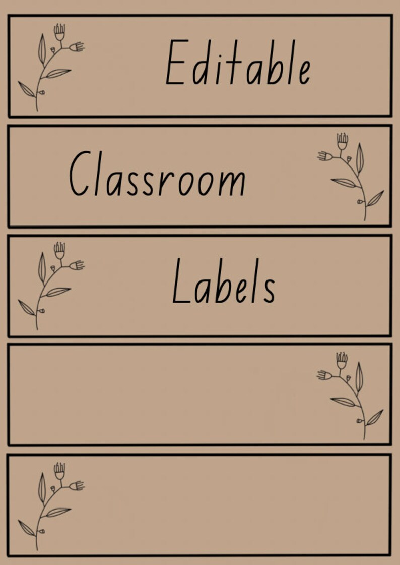 Editable Classroom Labels, Flowering Gum Theme - Etsy Australia