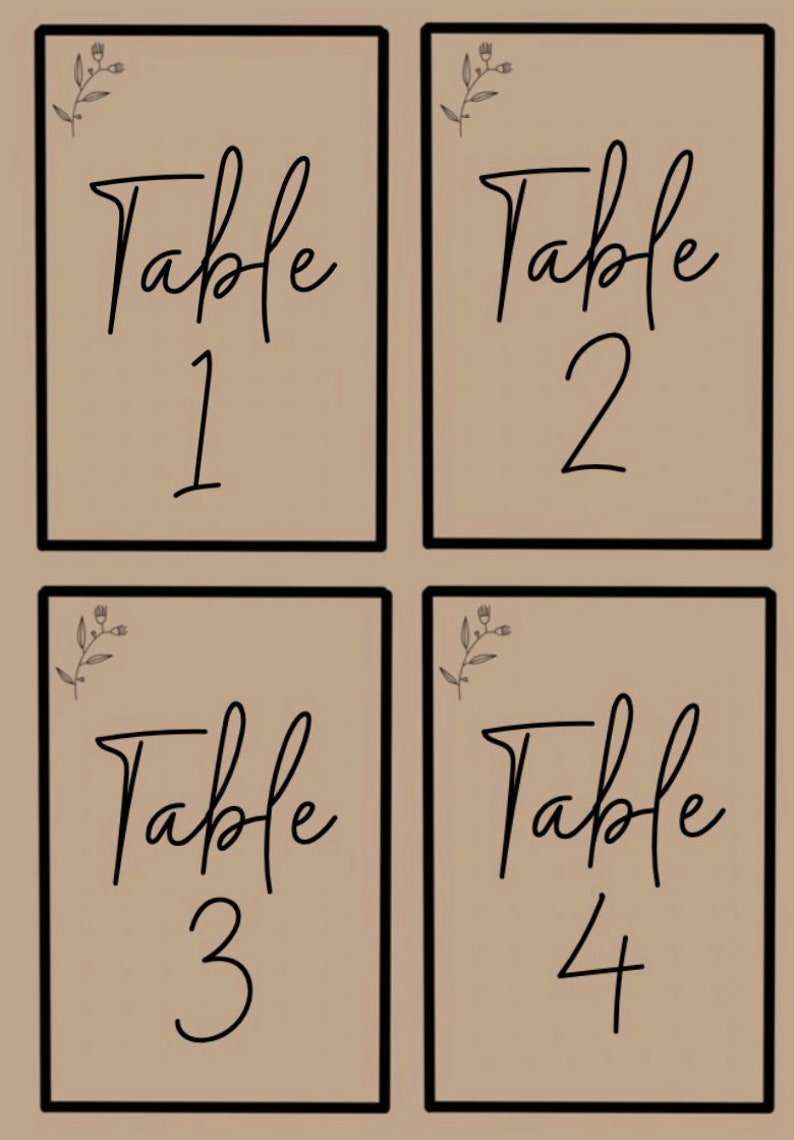 Classroom Table Numbers Flowering Gum - Etsy