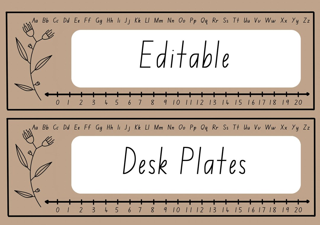 Editable Name Desk Plates - Etsy