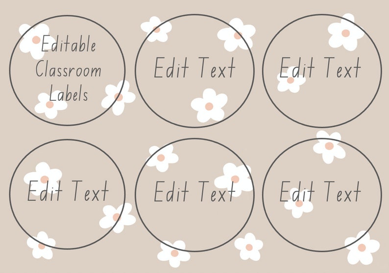 Flower Editable Classroom Labels - Etsy
