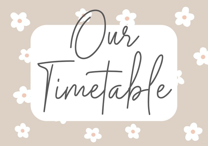 Editable Classroom Timetable Flower Theme - Etsy