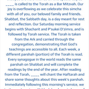 Bar Mitzvah Program Editable Template - Blue and Yellow - Etsy