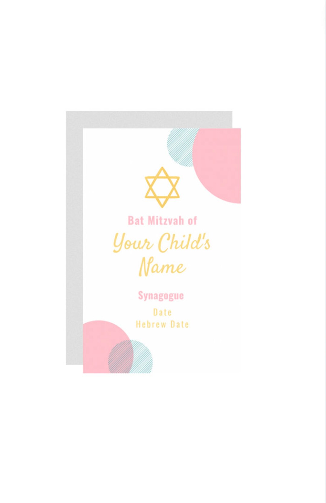 Bat Mitzvah Program Editable Template (pink, Yellow, Teal) - Etsy