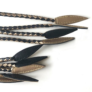 Leather Cat of Nine Tails Black & Gold Bdsm Flogger for Spanking and ...