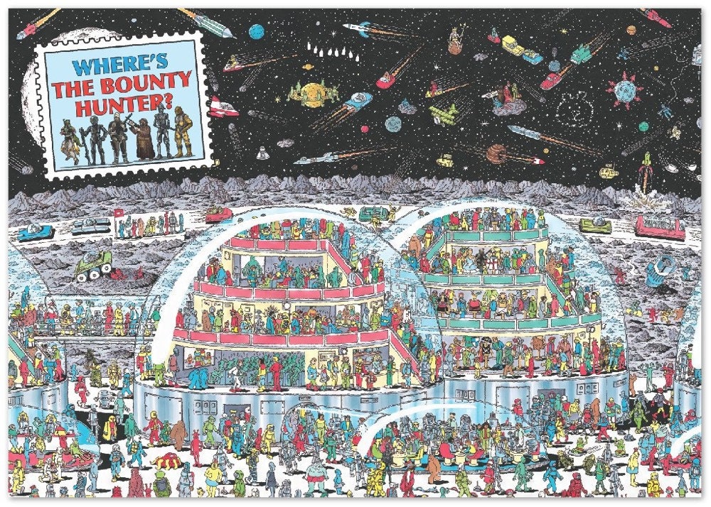 Where's the Bounty Hunter Where's Waldo/wally Parody Pop Culture Poster ...